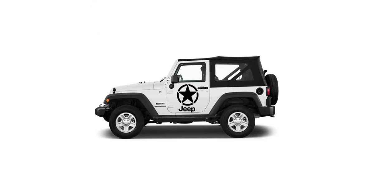 Adesivo per Jeep Stella Scritta grande 60x90 personalizzato: SonoNato